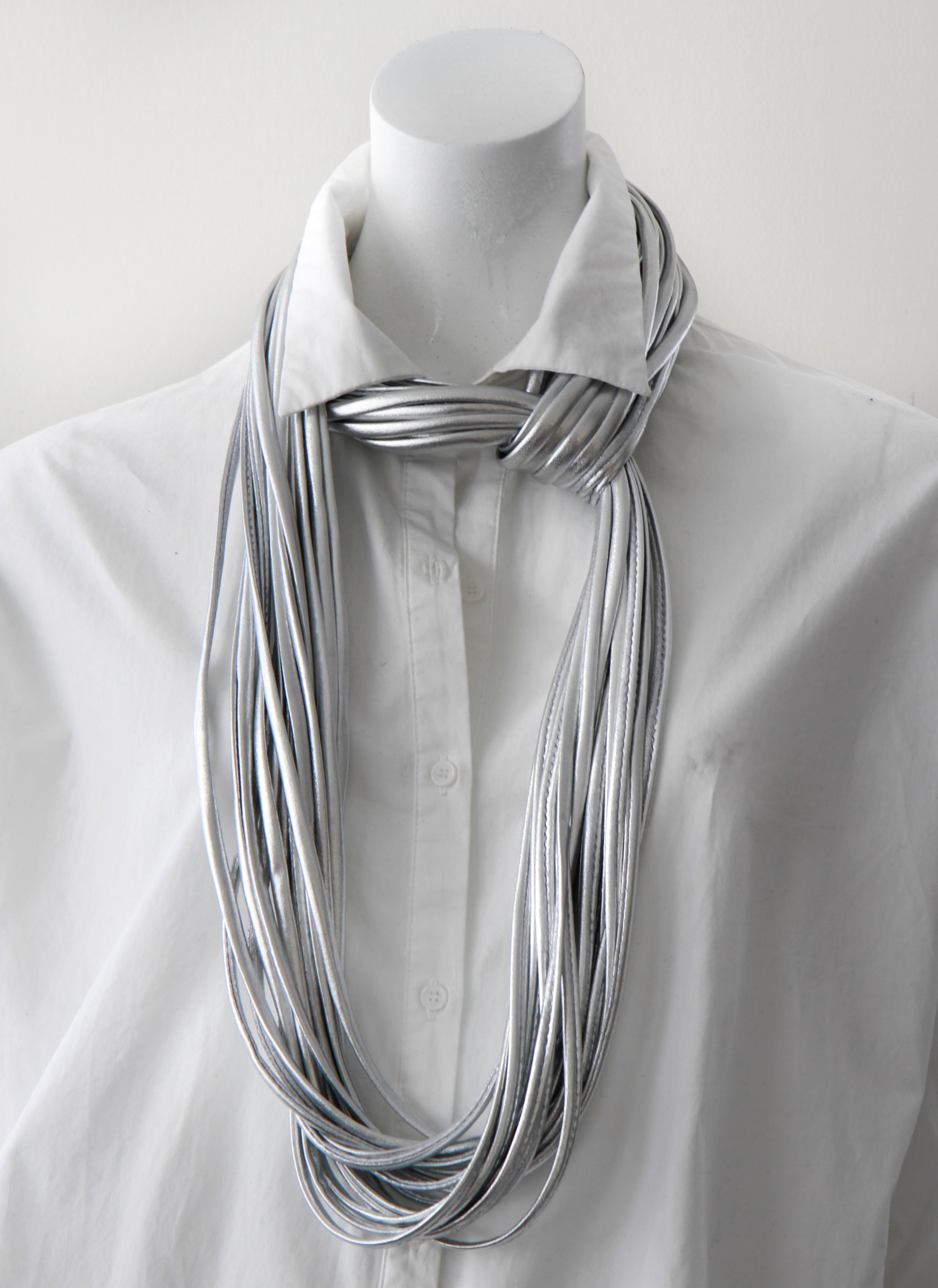 Light Silver Infinity Scarf for Women 'Chrome' - Necknots